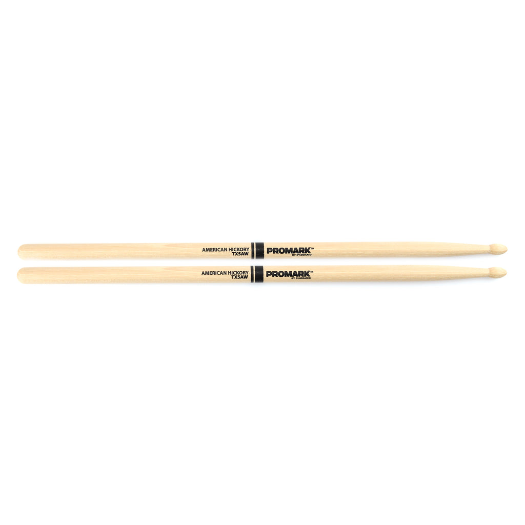 Promark TX5AW American Hickory 5A Wood Tip Drumsticks